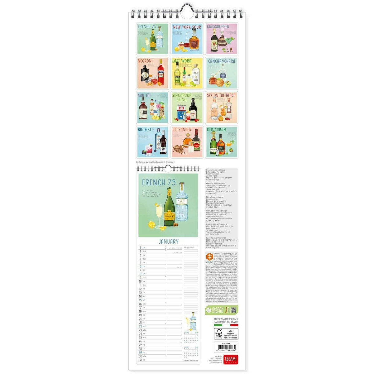Calendrier slim 2023 Tchin Calendrier slim 2023 Tchin
